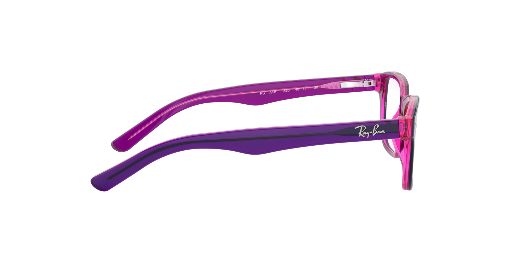 RY1555: Shop Ray-Ban Jr Pink/Purple Square Eyeglasses at LensCrafters